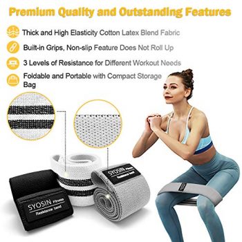 SYOSIN Resistance Bands, Non-Slip Exercise Loop Bands for Hips and ...